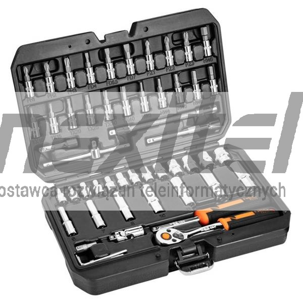 Klucze nasadowe 1/4", zestaw 53 szt. NEO TOOLS 10-006 | Systemy instalacyjne \ Narzędzia \ Pozostałe